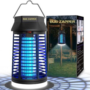 bug zapper outdoor, mosquito zapper with led light, fly zapper outdoor indoor, insect zapper electric fly traps, plug in mosquito killer for patio yard (manual control)