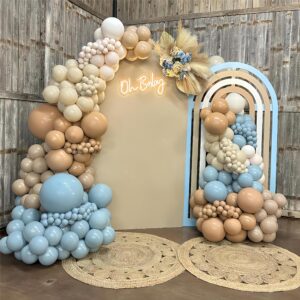 gdstars dusty baby blue balloon arch garland kit 149pcs baby blue sand dusty balloons for men boy baby shower bridal shower birthday party decorations