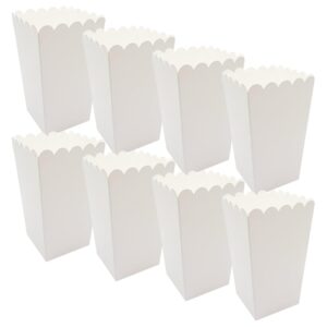 cchude 24 pcs paper popcorn containers boxes tall large popcorn bucket white snack box cardboard candy boxes popcorn machine accessories for movie night favors