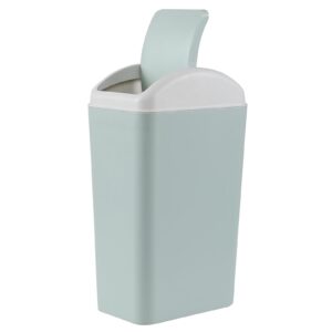 wakikini 3.5 gallons swing top garbage can, plastic trash can with swing lid, blue