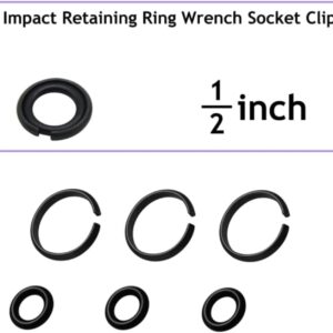 (5+5Sets) 3/8" and 1/2" Impact Retaining Ring Clip with O-Ring for Milwaukee Electric/Pneumatic Type Impact Wrench, Retainer Ring Anvil Install Tool Included