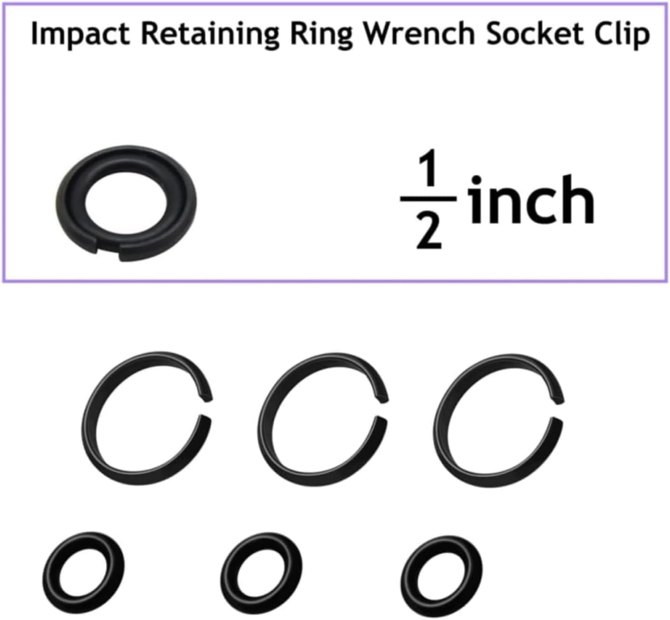 (5+5Sets) 3/8" and 1/2" Impact Retaining Ring Clip with O-Ring for Milwaukee Electric/Pneumatic Type Impact Wrench, Retainer Ring Anvil Install Tool Included