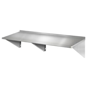 gudesen wall mounted stainless steel shelf 60” x 18” shelving for restaurant,kitchen,garage,home and hotel