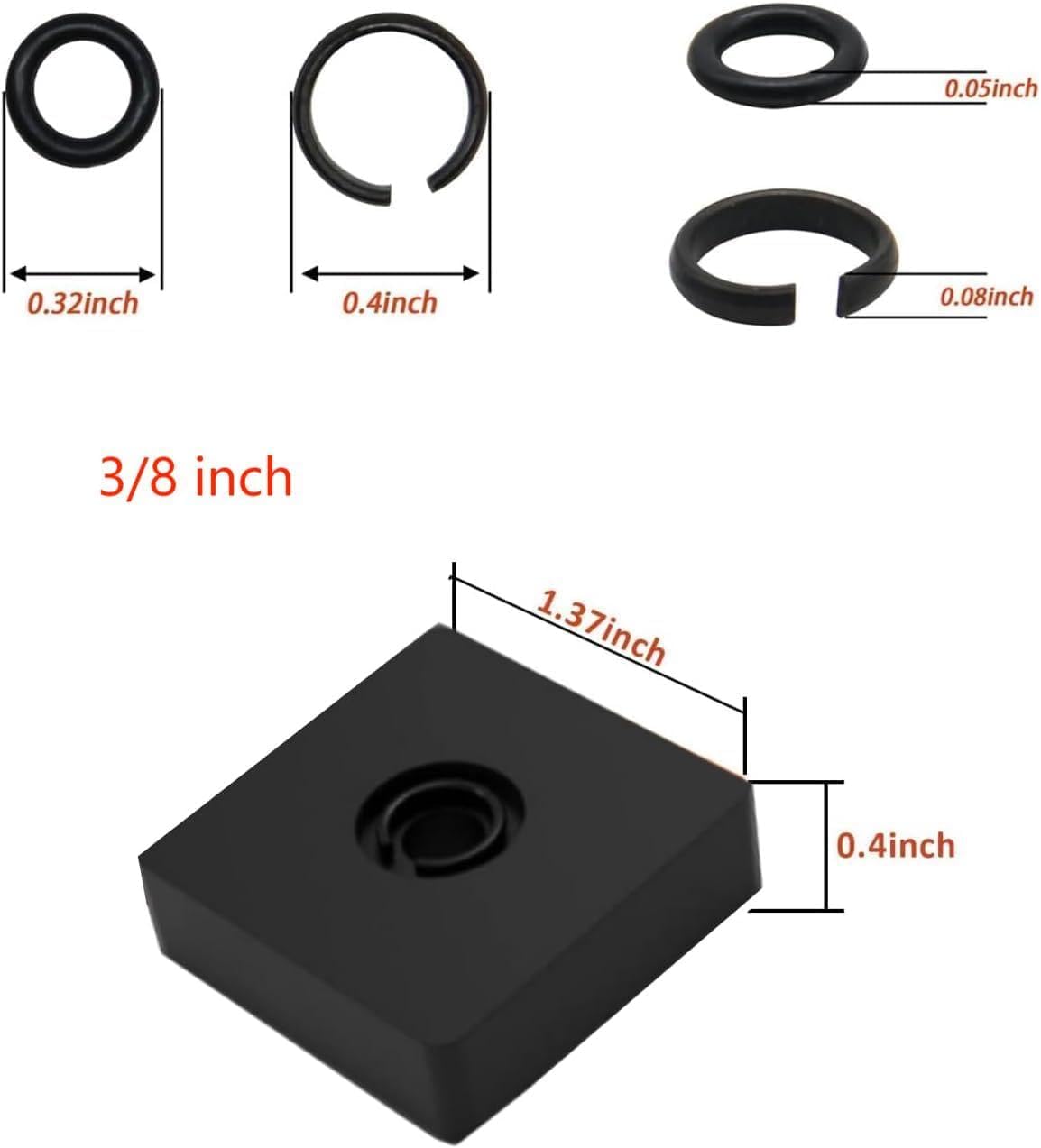 (5+5Sets) 3/8" and 1/2" Impact Retaining Ring Clip with O-Ring for Milwaukee Electric/Pneumatic Type Impact Wrench, Retainer Ring Anvil Install Tool Included