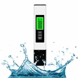 tds meter digital water quality tester,ec meter & temperature meter 4 in 1,for ro-rodi system drinking water,water quality tester 0-9990 ppm measuring range,1 ppm increments（white）