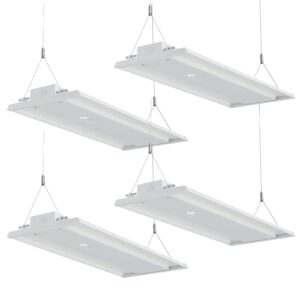 jc-lgl 300w led linear high bay light, 45000lm led linear high bay shop light commercial 120-277v, 5000k high bay led shop lights for warehouse, garage factory, ul listed, 5 years warranty, 4 pack