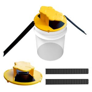 aooboob mouse trap bucket flip lid,mouse trap bucket indoor outdoor,humane mouse trap,mouse trap bucket lid auto reset | 5 gallon bucket compatible | mice mouse trap bucket lid, yellow, 135698