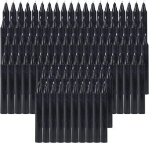 nordico candlelights 100 pcs bulk black candles-magic ritual small mini spell chime candles-for pagan and witchcraft altars-4 inch x 1/2 inch diameter