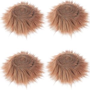 gorgecraft shaggy plush faux fur fabric precut strips 2x240inch fluffy fuzz craft sewing fur cuts for diy halloween christmas winter costume gnome beard hair cosplay dwarf decoration coconut brown