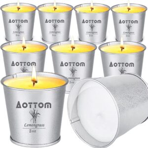 citronella candles outdoor - 9 packs 2.2oz bulk citronella candles set for patio home balcony garden, 135h burning time natural soy wax candles, small bucket candles for summer gifts, camping, party