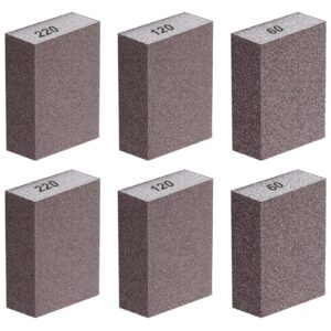 smseace 6pack sanding blocks 60 120 220 grit sandpaper block washable and reusable sanding blocks for wood, drywall, metal, glasses sanding block set sanding sponge