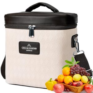 addimor lunch bag for women men - cute leather luxurious lunch tote bags reusable insulated lunch box large capacity reusable insulated cooler for work picnic or travel