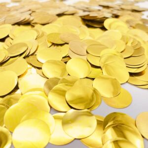 10000pcs/100g sparkle foil metallic 15mm round confetti circle dot table scatter confetti for wedding graduation baby shower birthday engagement party favors decorations (gold)