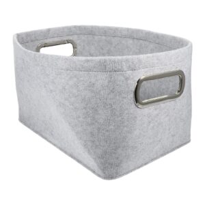 pretyzoom felt storage basket, foldable storage basket with handle fabric drawers storage baskets cube shelf organizer for toys blankets clothes (24x35x31cm)