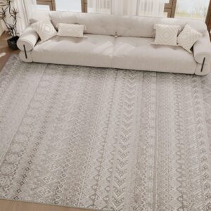 boho area rugs for living room rug carpet 8x10 machine washable rugs for bedroom dining room rug modern moroccan neutral farmhouse nursery office rug non slip large brown rug