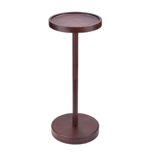 everbbking solid acacia wood pedestal side table, drink table, small end table pedestal end table, small pedestal table small round table martini table