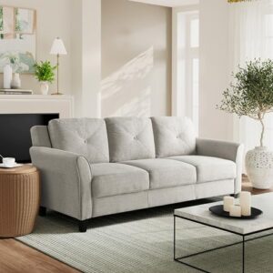 lifestyle solutions harrington sofa curved arms, beige