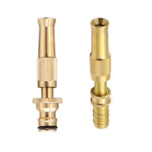 recdec 2 pack high pressure hose nozzle brass adjustable twist spray sprinkler heavy duty quick connect jet sweeper spout for water gun tap spigot garden hose connector fittings pipe