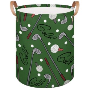 large laundry basket collapsible laundry hamper cartoon green golf ball sport laundry bag with handles tall clothes hamper toys storage basket bin for nursery college dorm (70l)