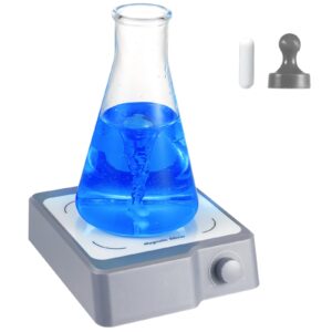 hycc mini magnetic stirrer with magnetic stirring bar and magnetic stir bar retriever, 2000 rpm, max. capacity: 2000ml