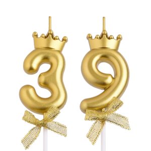 vshili 39th 93rd birthday candles, gold 93 39 year old number birthday candles, happy birthday party cake topper decoration gifts for women men