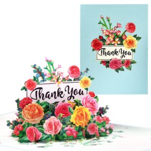 cnlitiheka thank you pop up card mother’s day flower bouquet card 3d flower greeting card teacher's day appreciation card retirement card for your family teachers friends colleague.