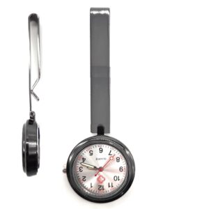 nurse stethoscope watch - lightweight metal frame- attaches directly to pocket, scrubs or shirt. convient.