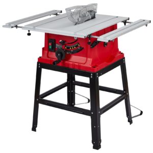 table saw, 10in portable table saw 1800w, cutting speed up to 5000rpm, 90°cross cut & 0-45°cutting, adjustable blade height for woodworking, diy working