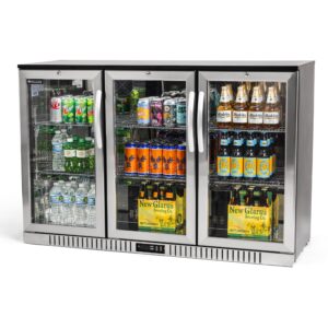 procool residential 2-door glass front stainless steel back bar cooler; undercounter 33" height