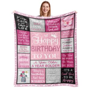 julazy birthday gifts for women/men, birthday decorations blanket 50"x60", birthday gifts for mom/her/girl/sister for women birthday unique, womens birthday gifts, happy birthday throw