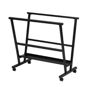 meeden art print rack - art drying rack with rolling casters - metal print display rack for artworks, posters, prints - black