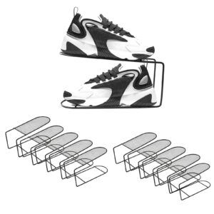 cibizi shoe slots organizer shoe space saver metal shoe stacker iron shoe rack shoe stand holder shoe storage closet organizer 10pack black