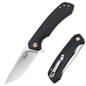 rush deer pocket knife: folding knife with 4" d2 steel blade and g10 handle, edc knife with pocket clip.ideal for camping, fishing and survival,gift for men women