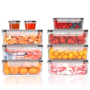 hometall 18 pcs food storage containers with lids, plastic bpa-free meal prep containers reusable, airtight & leak proof large food containers with labels & pen