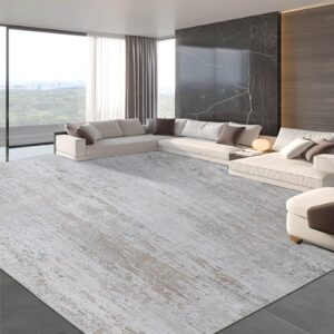 mabozoo extra large 9x12 modern abstract area rug for living room,neutral khaki grey rugs for bedroom,machine washable area rug,soft non slip dining room rug,big floor carpet for bedroom,farmhouse