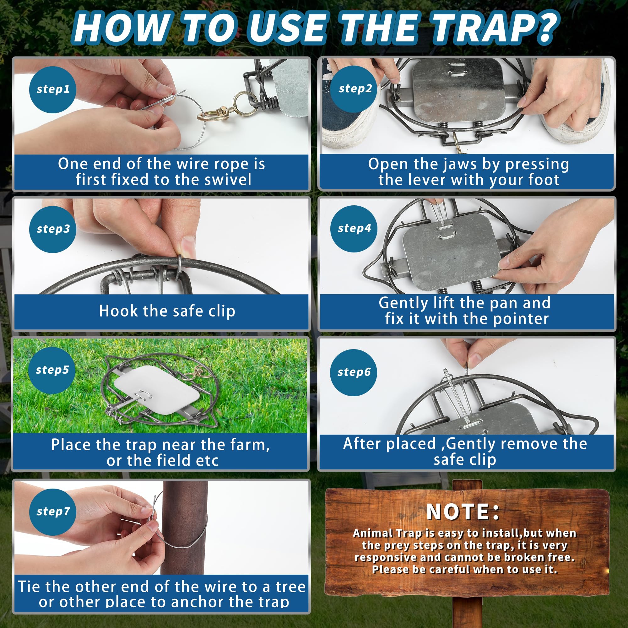 2 Pack Animal Traps Small Medium Animal Outdoor Spring Trap (2)