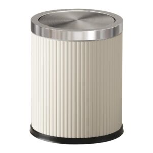 leasylife bathroom trash can with lid,white trash can,flip top trash can bathroom,garbage cans for kitchen，living room,bedroom(15l-white-silver)