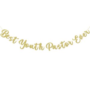 sparkdot best youth pastor ever banner, funny decor for youth pastor, pre-strung pastor appreciation decorations, youth ministry leader, youth minister, church leader, gold glitter