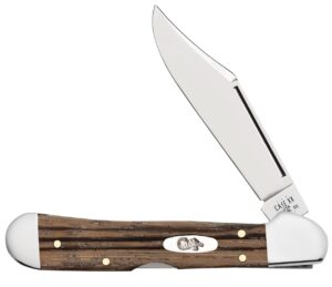 case xx knives mini copperlock natural zebra wood 25143 stainless pocket knife