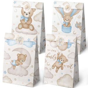 outego 24 teddy bear party favor bags brown bear balloon baby shower goodie bags balloon bear theme baby shower bags teddy bear baby shower decoration