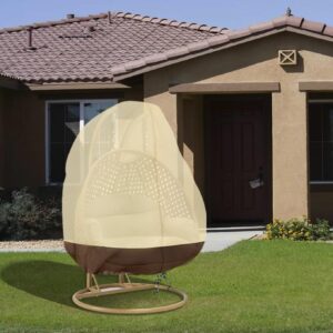 HEPOVER Egg Chair Cover Double - 91x87 Inch Patio Hanging Egg Chair Cover 420D Oxford Durable Waterproof Outdoor Chair Cover for Porch Wicker Egg Swing with Zipper