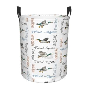 custom baby hamper for nursery boy girl mallard duck baby laundry basket with name laundry hamper baby nursery hamper personalized kids baby gift baskets bin storage basket orgnizer