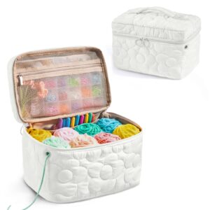 mybagzing cute crochet bag organizer - yarn storage organizer - yarn bag for crocheting - yarn storage - yarn holder for crochet accessories and supplies, crochet hooks, crochet gifts