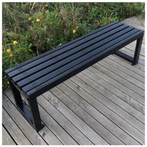 park garden bench outdoor backless bench, weatherproof garden wood bench patio porch chair furniture, 2-3 people large slatted seat school/hospital benches, for backyard/lawn/path/deck/poolside