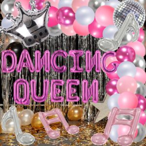 Dancing Queen Party Decorations, You are the Dancing Queen Decoration with Dancing Queen Banner, Disco Crown Balloons for Mamma Mia Party Decorations Birthday Bridal Shower Wedding Party