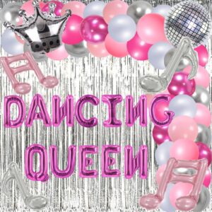 dancing queen party decorations, you are the dancing queen decoration with dancing queen banner, disco crown balloons for mamma mia party decorations birthday bridal shower wedding party