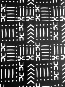 generic african fabrics by the yard - mudcloth print variations - black and white, 44 inches