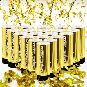 20 pcs gold party confetti poppers cannons for wedding birthday graduation baby shower anniversary christmas new year's party celebrations supplies and favors