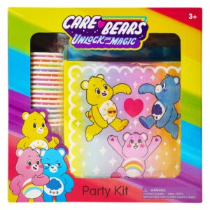 care bears birthday decorations 58pc happy birthday table decorations original care bears party supplies: paper plates, cups napkins, table cloth cake topper rainbow party favor gender reveal decor 3+