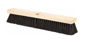 pro source tampico-bristle push broom head with threaded wood block: 18" wide